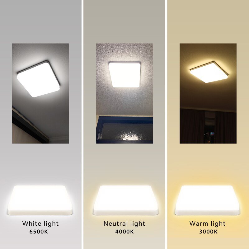ZRE-CLNG Modern Led Ceiling Lamp Square Ceiling Lights Warm Cold Lustre ...